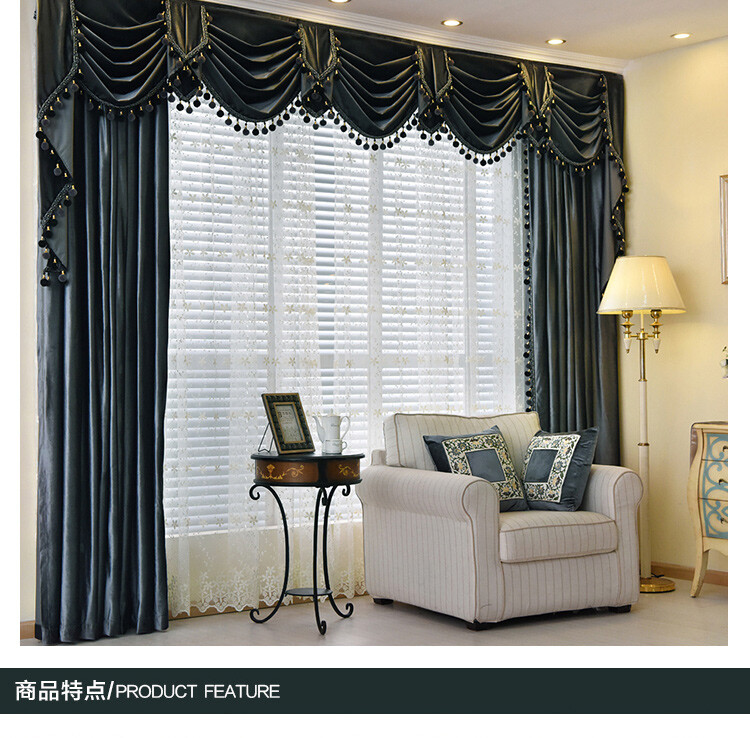 European luxury velvet thick dark grey solid cloth curtain valance sheer E789 | eBay