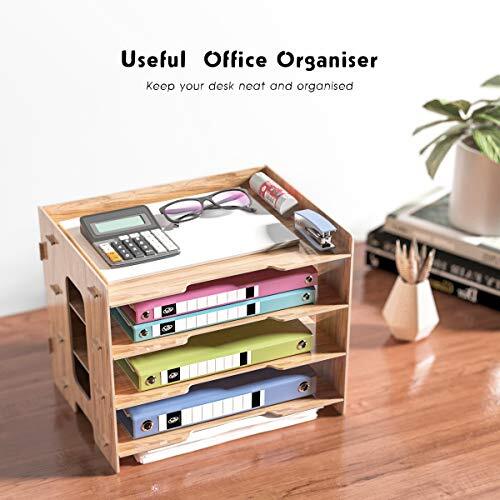 A4 Desk Tidy Organiser, 4 Tier Document/Paper/Letter Tray JOPOO Office ...