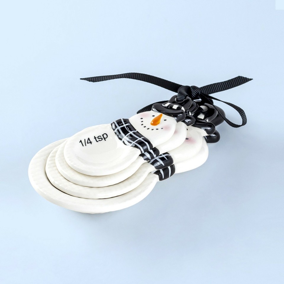 Potter's Studio Snowman 4-Piece Ceramic Measuring Spoon Set | eBay