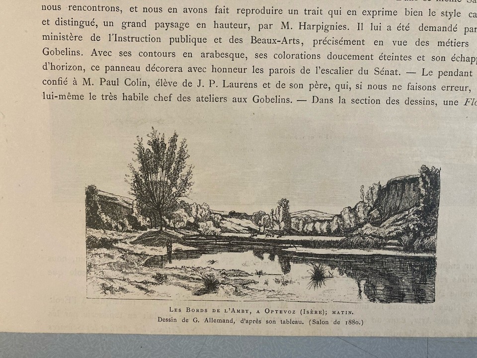Very Nice Drawing Ink 1880 Gaston German All Edge Of L’ Amby Rhone ...