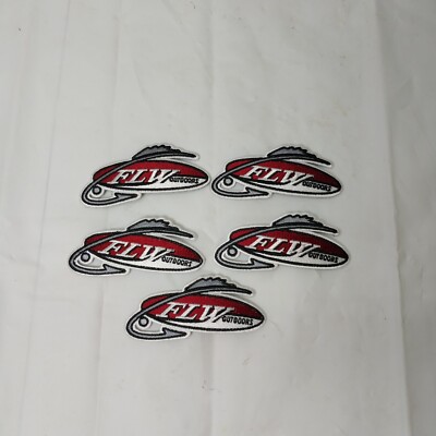 FLW Outdoors Fishing League Worldwide Hook Logo Iron-On Patch Lot Of 5 ...