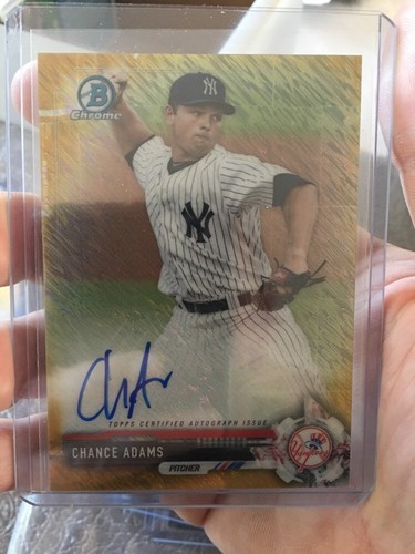 CHANCE ADAMS 2017 Bowman Chrome GOLD SHIMMER Refractor Autograph #32/50 ...