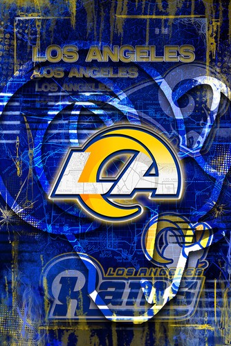 LOS ANGELES RAMS Poster, LA Rams, Los Angeles NFL Print Free Shipping ...