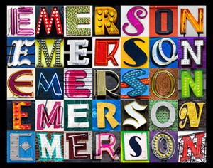 EMERSON Name Poster featuring photos of actual sign letters | eBay