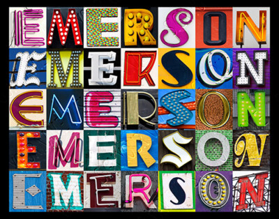 EMERSON Name Poster featuring photos of actual sign letters | eBay