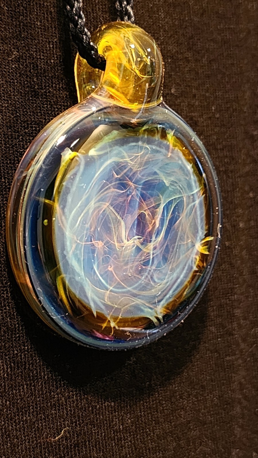 1.5" Handblown BeerGlass Cobalt-Blue Chaos Borosilicate Glass Medalion ...