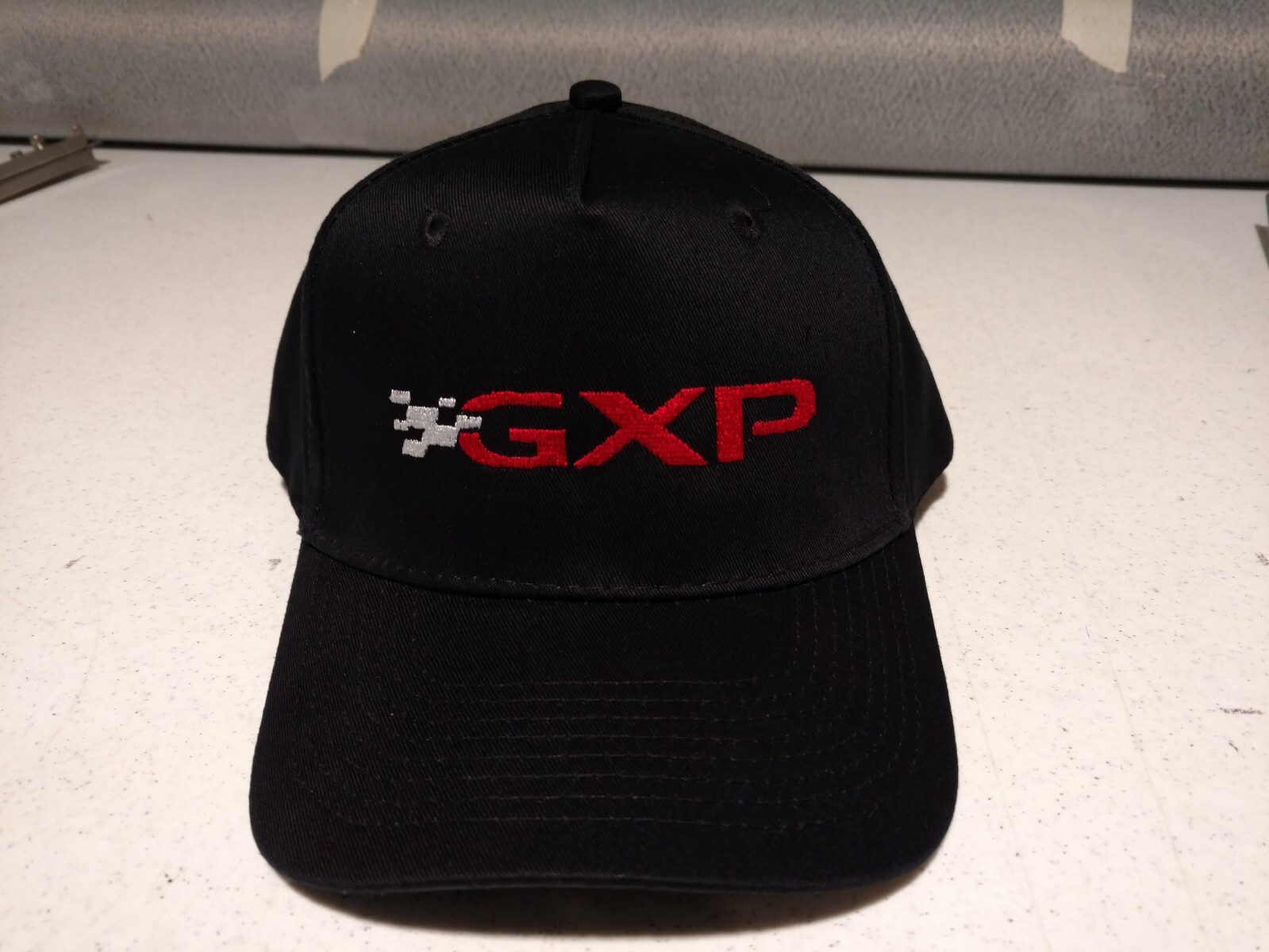 Pontiac GXP Black Hat Custom Embroidered Silver n Red - Port & Co. 5 ...