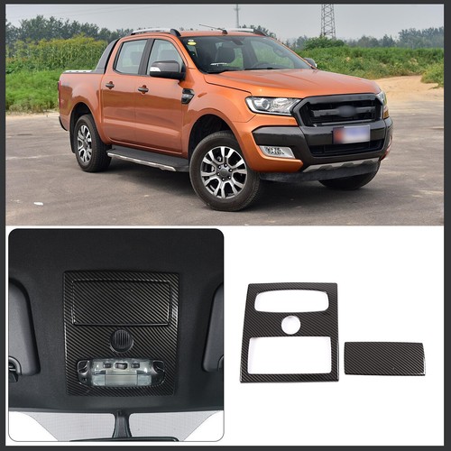 ABS Carbon Fiber Roof Reading Light Decoration Trim For Ford Ranger ...