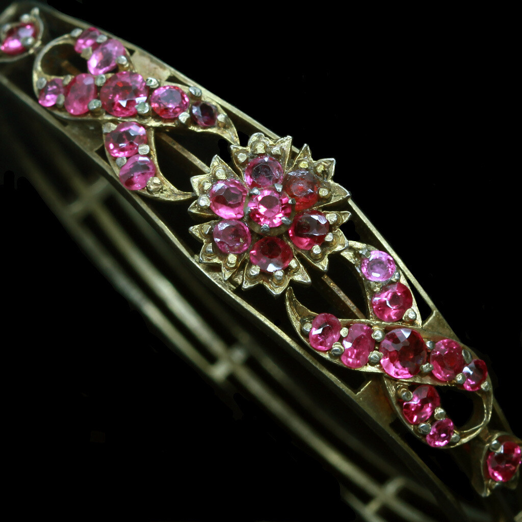 Antique Victorian Ruby Bracelet Bangle Natural Rubies… - Gem