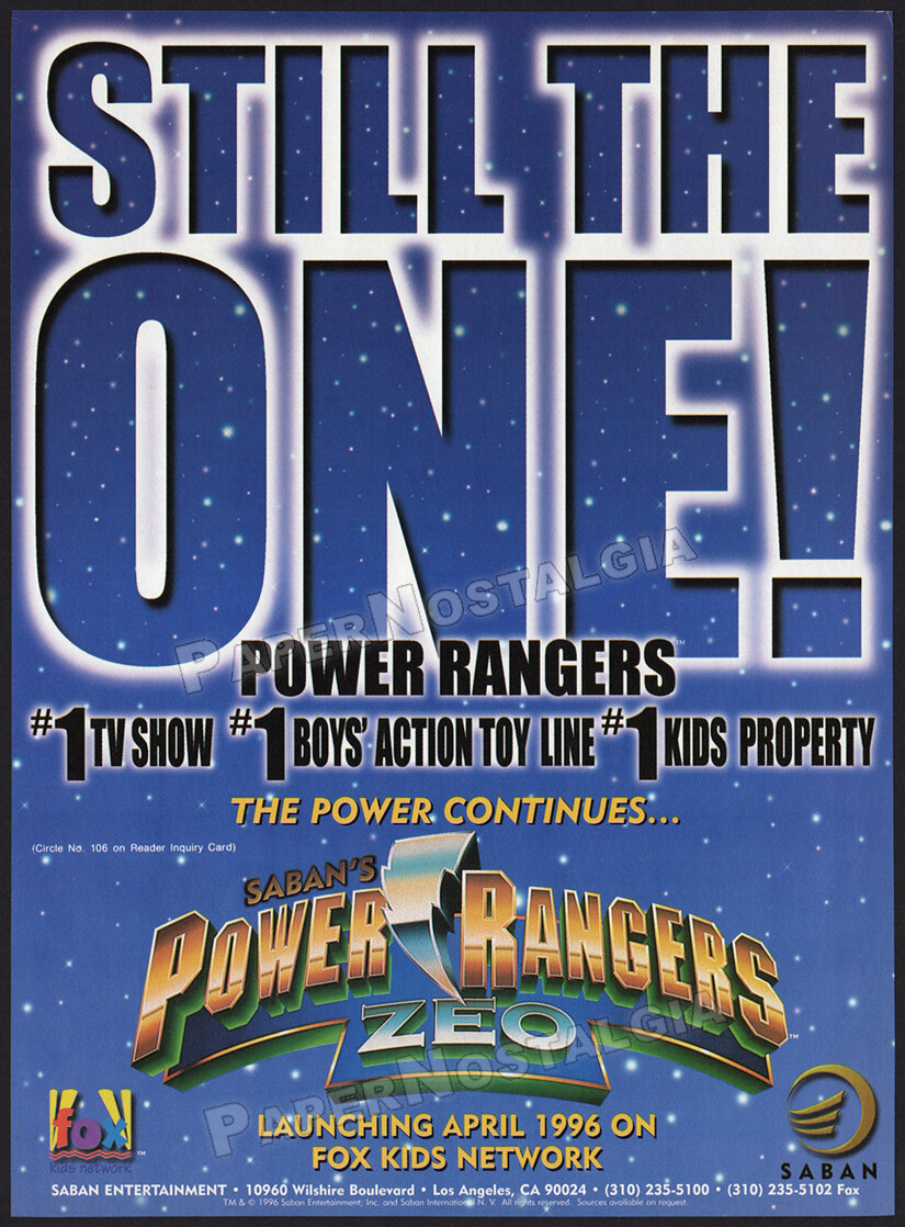 POWER RANGERS ZEO - Original 1996 Trade AD / launch ADVERT _ Saban ...