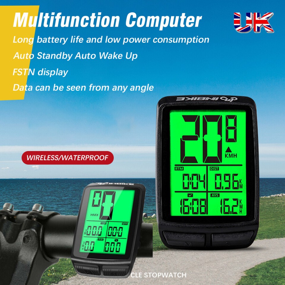 Wireless Bike Computer MPH Speedometer Speedo Bicycle Odometer LCD ...