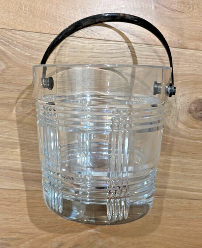 RARE Lauren Ralph Lauren Glen Plaid Handled Crystal Ice Bucket | eBay