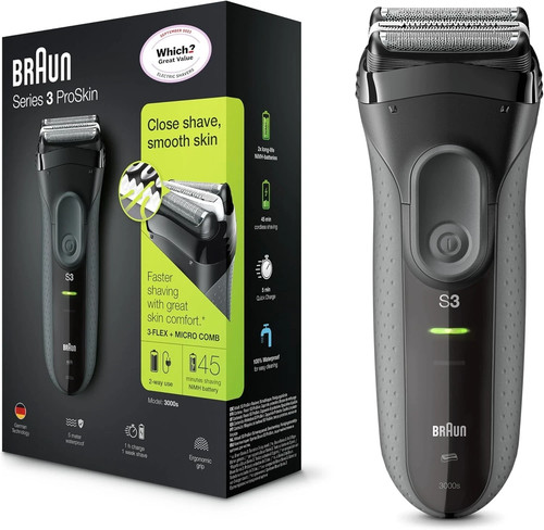 Braun 3000s Series 3 ProSkin Electric Cordless Shaver Wet & Dry ...