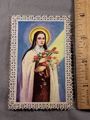 Vintage Holy Prayer Card Saint Therese Of Lisieux Religious Christian ...