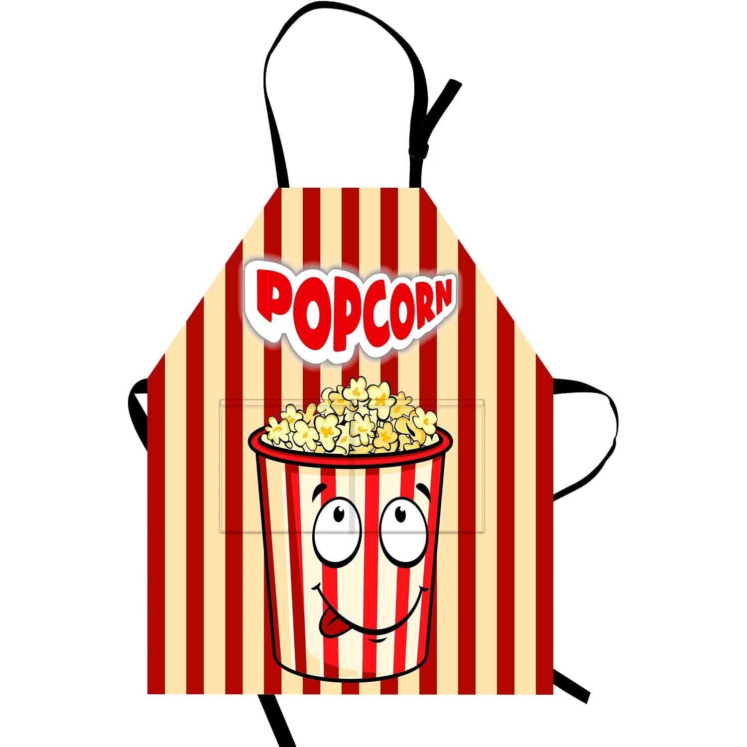 Hippie Fun Popcorn Apron Red and Yellow Cotton Apron 2 Pockets ...