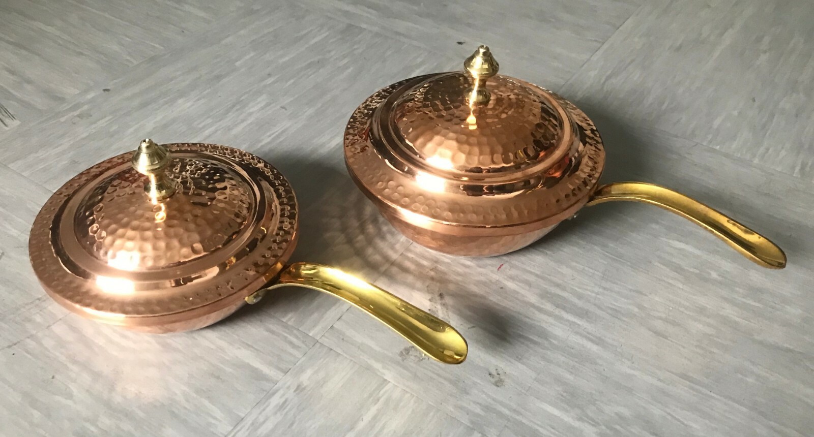 Copper Handi Pan with Lid & Handle Balti Restaurant Main Side Rice Dish ...