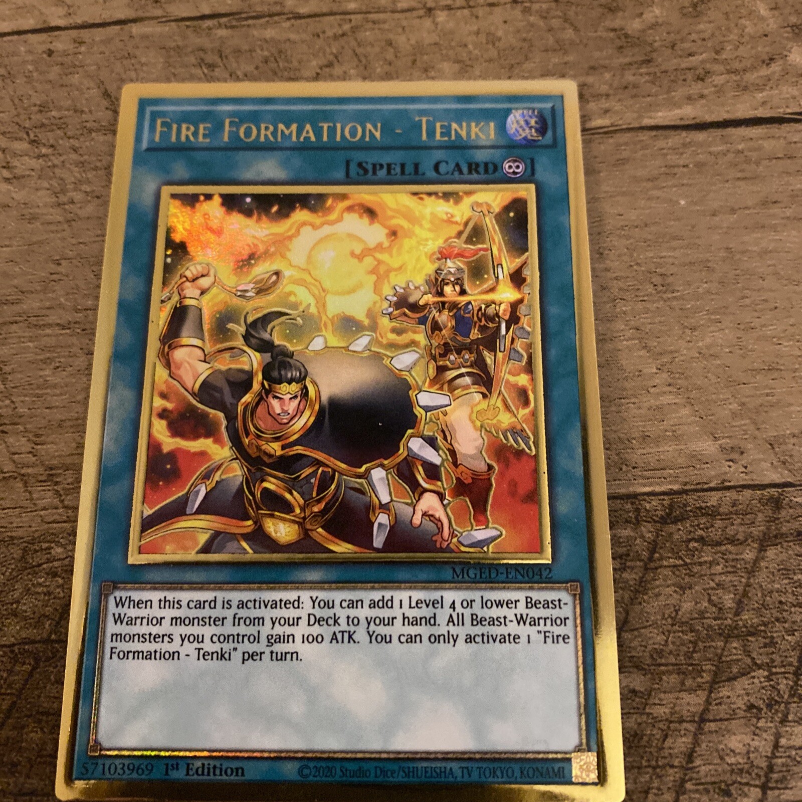 Fire Formation - Tenki - Yu-Gi-Oh! TCG MGED-EN042 1st Premium Gold Rare ...