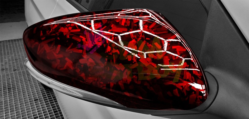 ESSMO PET Marble Forged Gloss Carbon Fiber Red Car Vehicle Vinyl Wrap ...