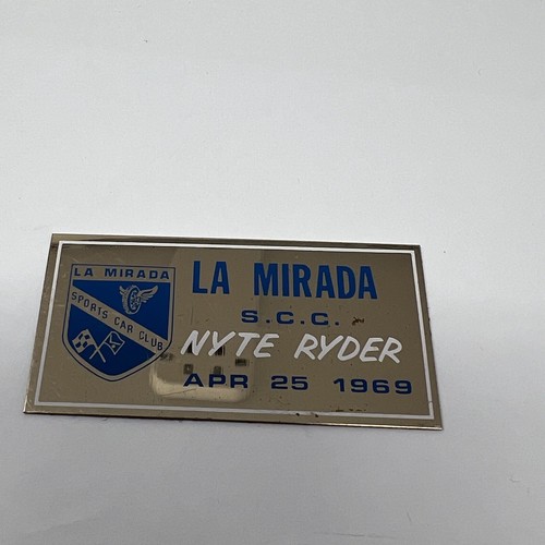 La Mirada Sports Car Club Rally Dash Plaque California 1969 | eBay