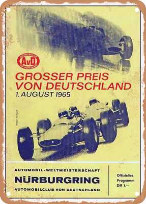 METAL SIGN - 1965 Grand Prix of Germany August 1, 1965 Nurburgring | eBay