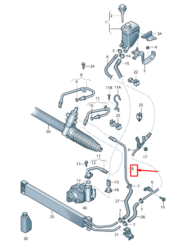 VW TOUAREG 7P Power Steering Return Hose 7P0422891K NEW GENUINE | eBay UK