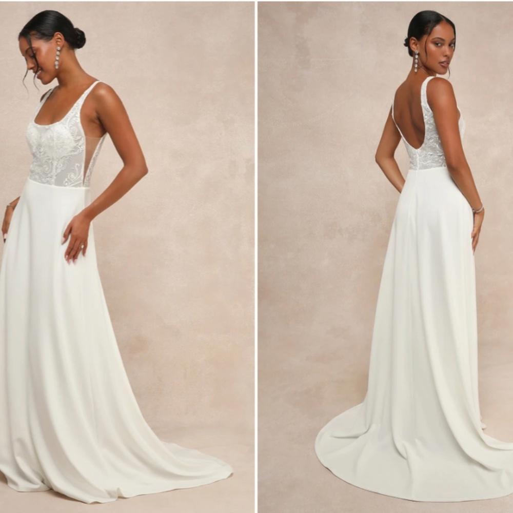 LULUS Bridal Wedding Elegant Sophisticated Floral Bea… - Gem