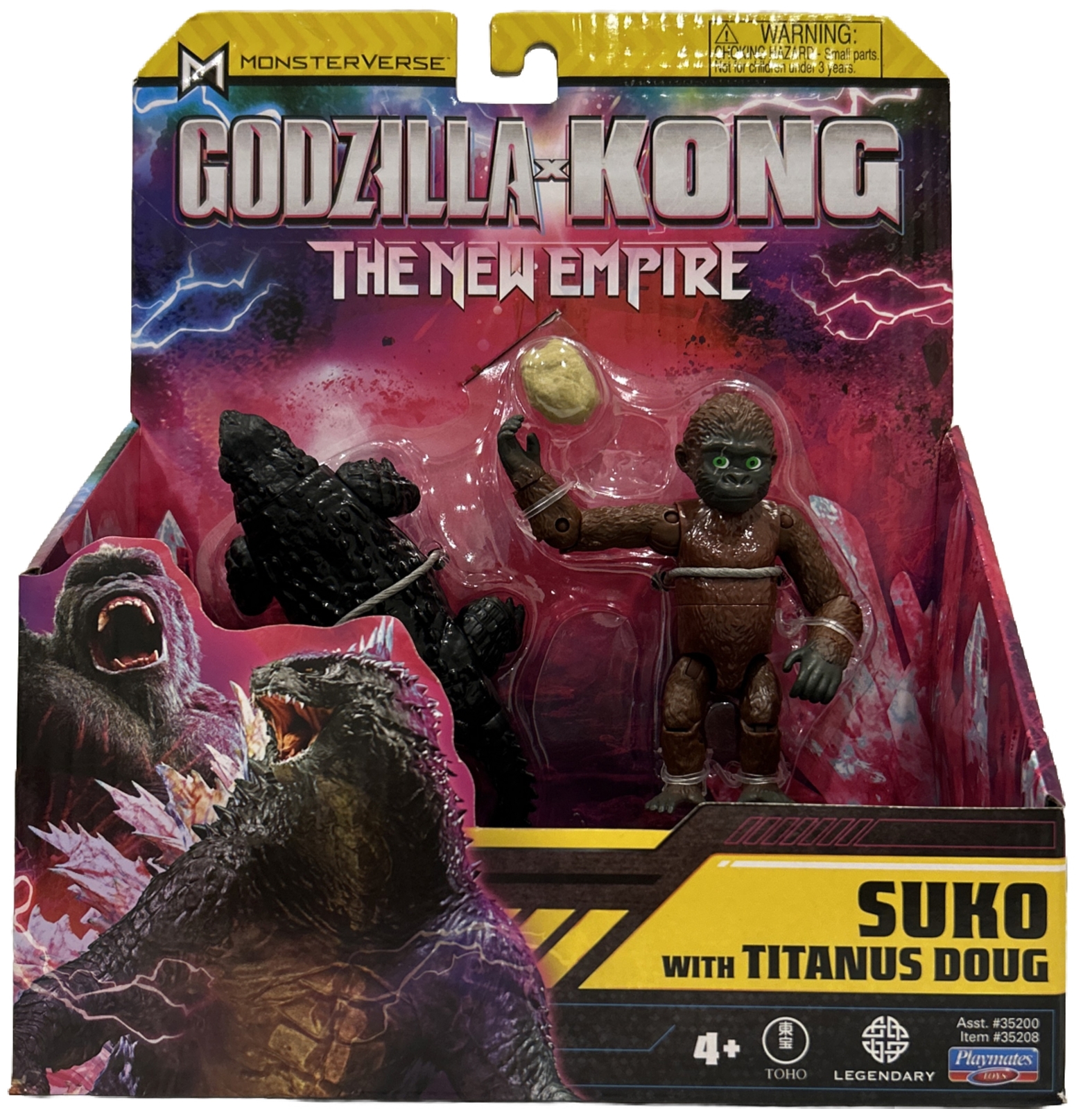 Godzilla X Kong New Empire Suko With Titanus Doug 4" Figure Playmates ...