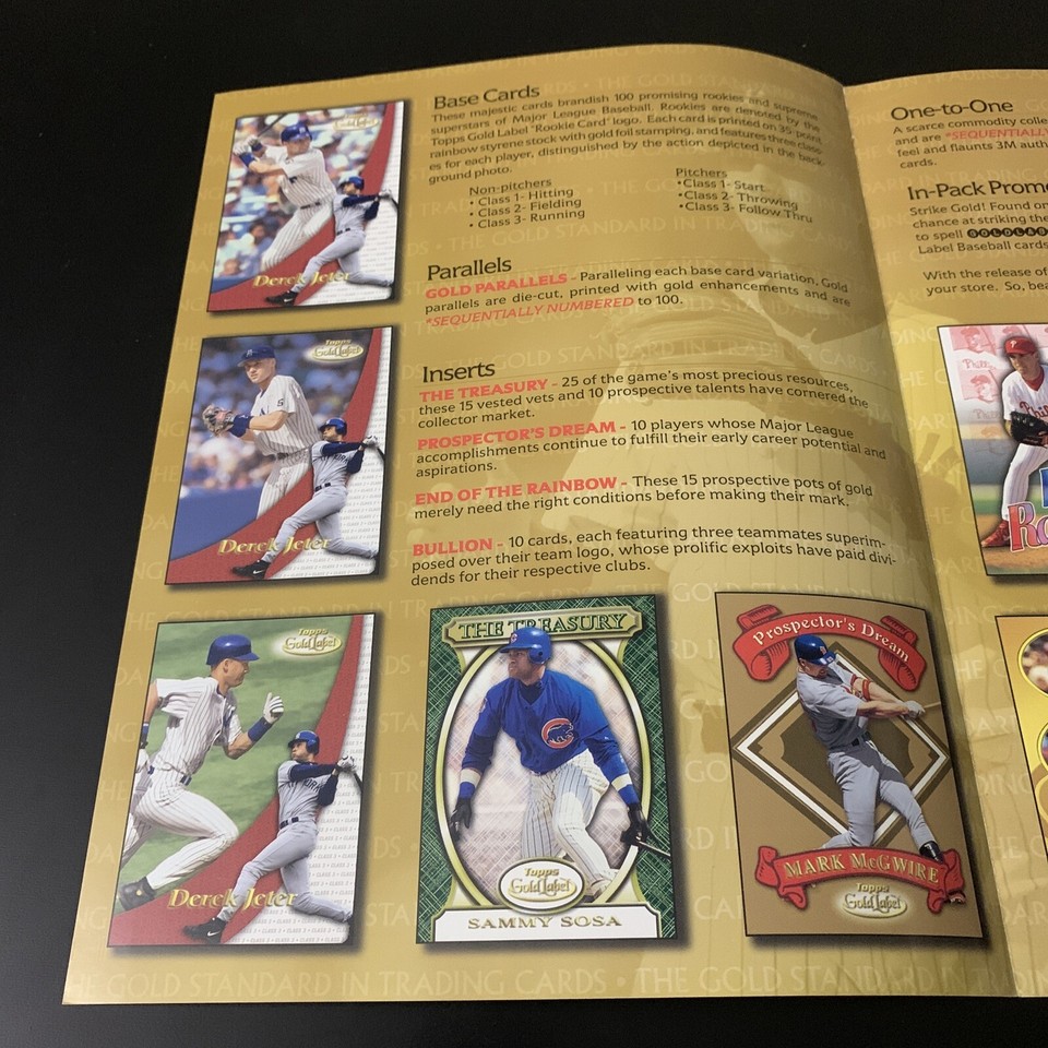 Rare 2000 Topps Gold Label MLB Baseball Dealer Promo Advertisement ...