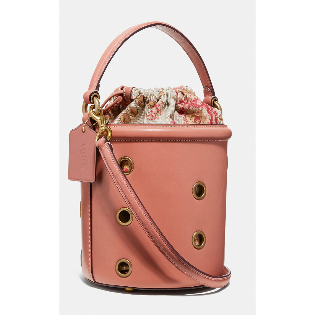 Coach Drawstring Bucket Bag Muave With Grommets Leath… - Gem