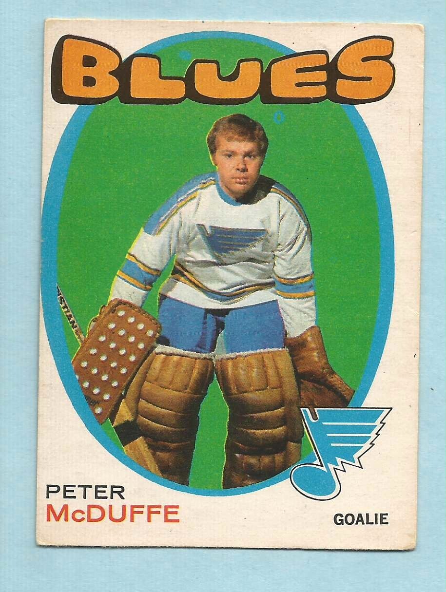 1971-72 OPC O-Pee-Chee Hockey Peter McDuffe #225 ROOKIE Goalie Blues VG ...