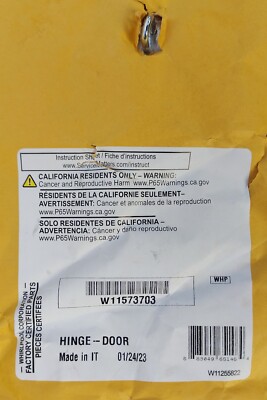New OEM Whirlpool Dishwasher Left Side Door Hinge W11573703 | eBay