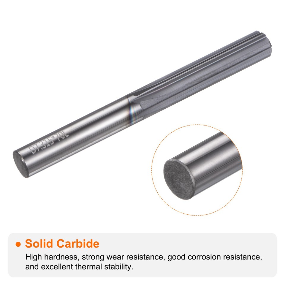 Carbide Chucking Reamer 0.288" Straight Flute Straight Shank Machine ...
