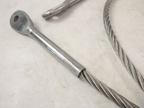 13' 1/2" Wire Cable w/MS20668-16 Stainless Terminal Wire Rope Swaging ...