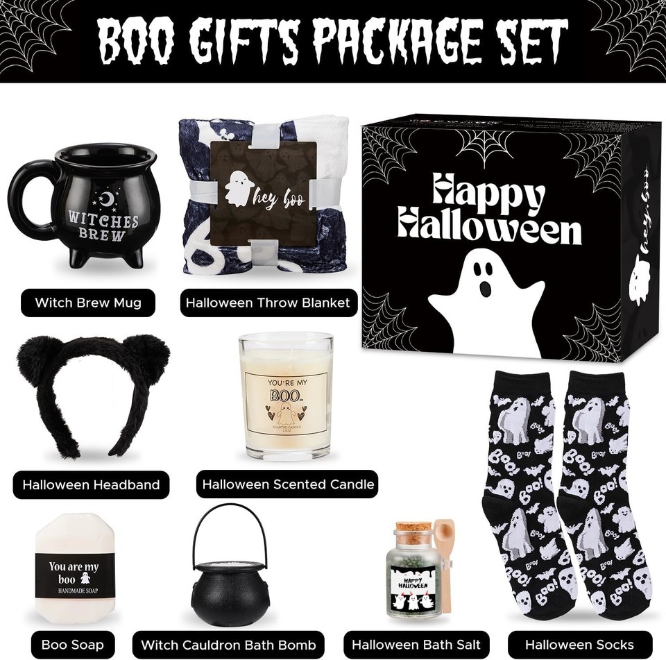 Boo Basket Gifts for Women Teen Girls, Boo Basket Stuffer with Witch ...
