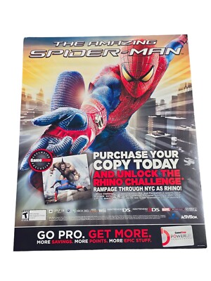 AMAZING SPIDER-MAN Original Gamestop Promo Poster 28" X 22" | eBay