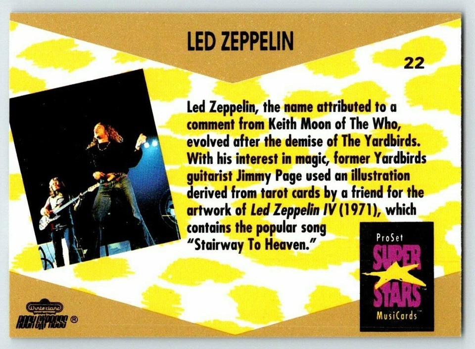 LED ZEPPELIN Super Stars MusiCards Pro Set Trading Card B77 | eBay