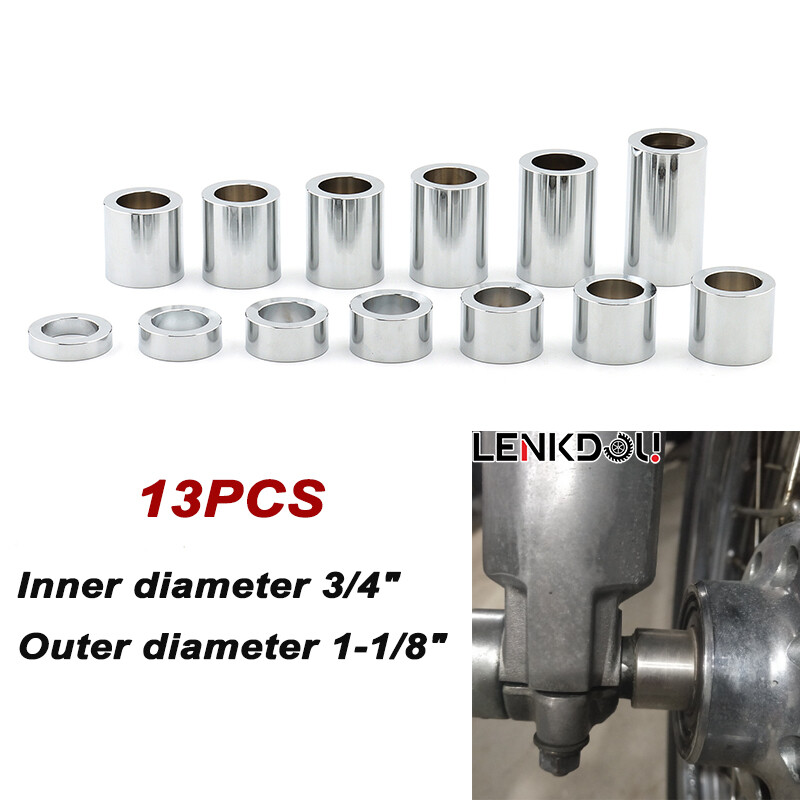 For Harley Chrome Wheel Axle Spacer Kit ID 3/4" OD 1 1/8" Dyna Road ...