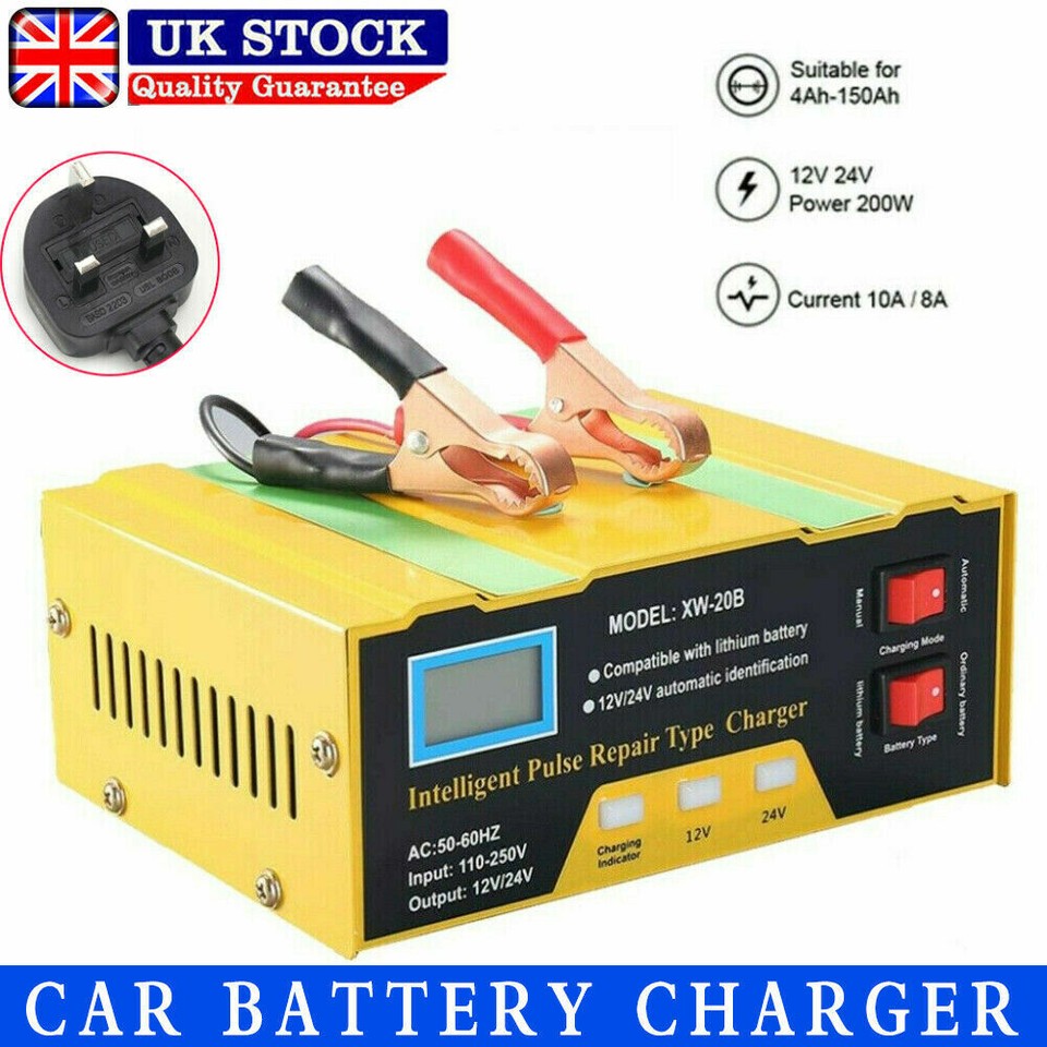 Vehicle Battery Charger Pulse Repair Jump Starter Kit 12V 24V Car Start ...