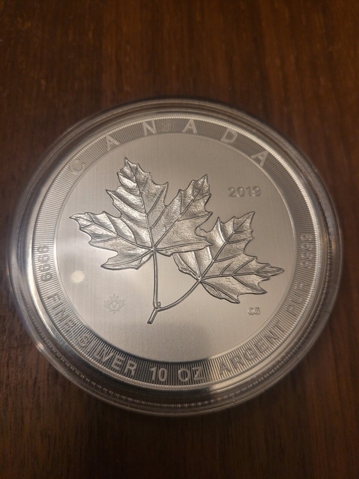 10 oz Silver 2019 Canada Magnificent Maple Leaf Uncirculated $50 Coin ...
