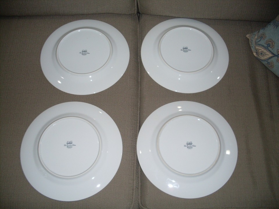 Set Of 4 Wade Japan Diane Fine Porcelain China 10 3/8” Dinner Plates | eBay