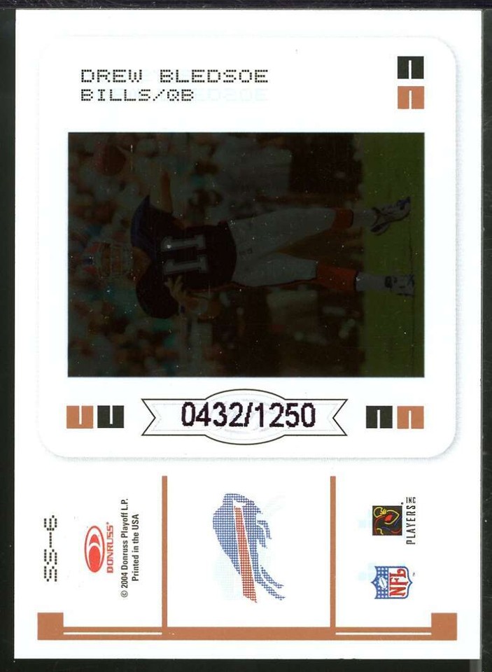 Drew Bledsoe Card 2004 Leaf Rookies and Stars Slideshow Bronze #SS6 | eBay