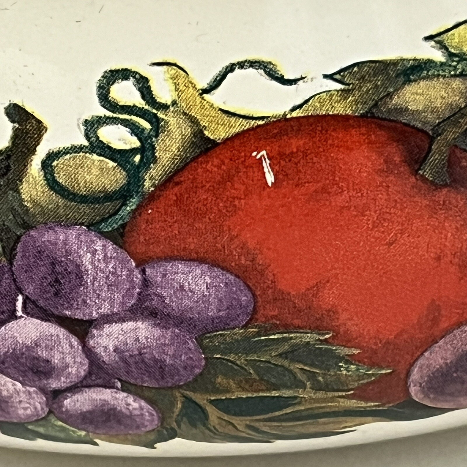 Vintage Cornucopia Ceramic Casserole Dish With Lid Handles Fruit Design ...