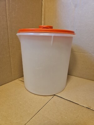 Vintage Tupperware Cylinder Storage Container 254-10 Red Lid 565-13 | eBay