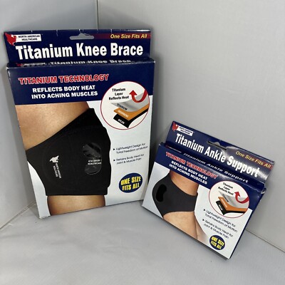 Titanium Knee Brace & Ankle Support Brace Lot Bundle North American ...