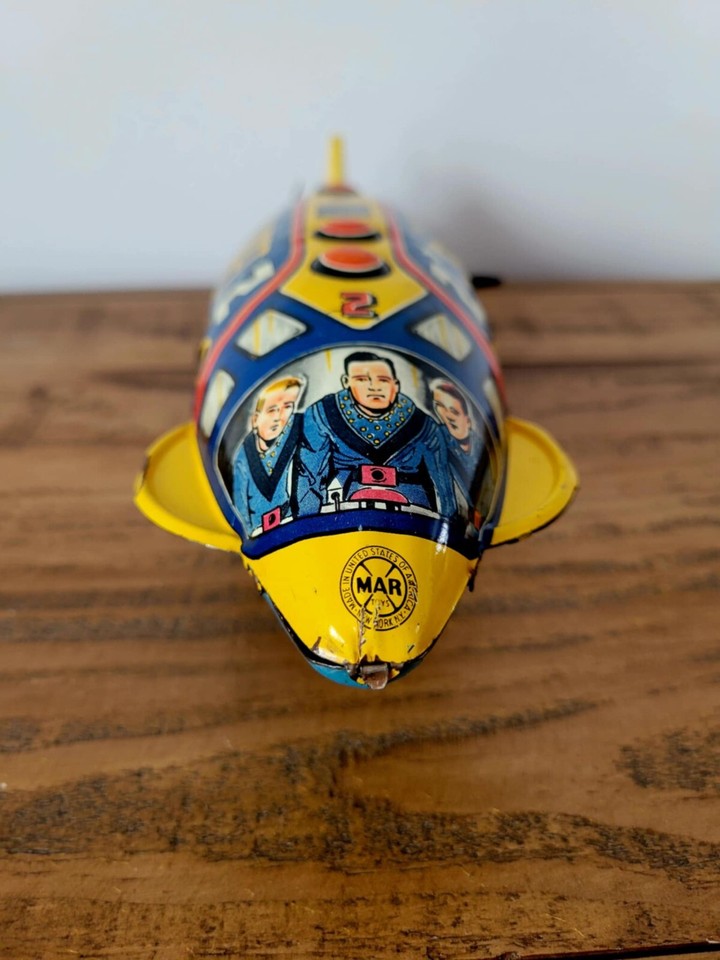 1950s Marx Tom Corbett Space Cadet Polaris Rocket Ship Tin Wind-Up Toy ...