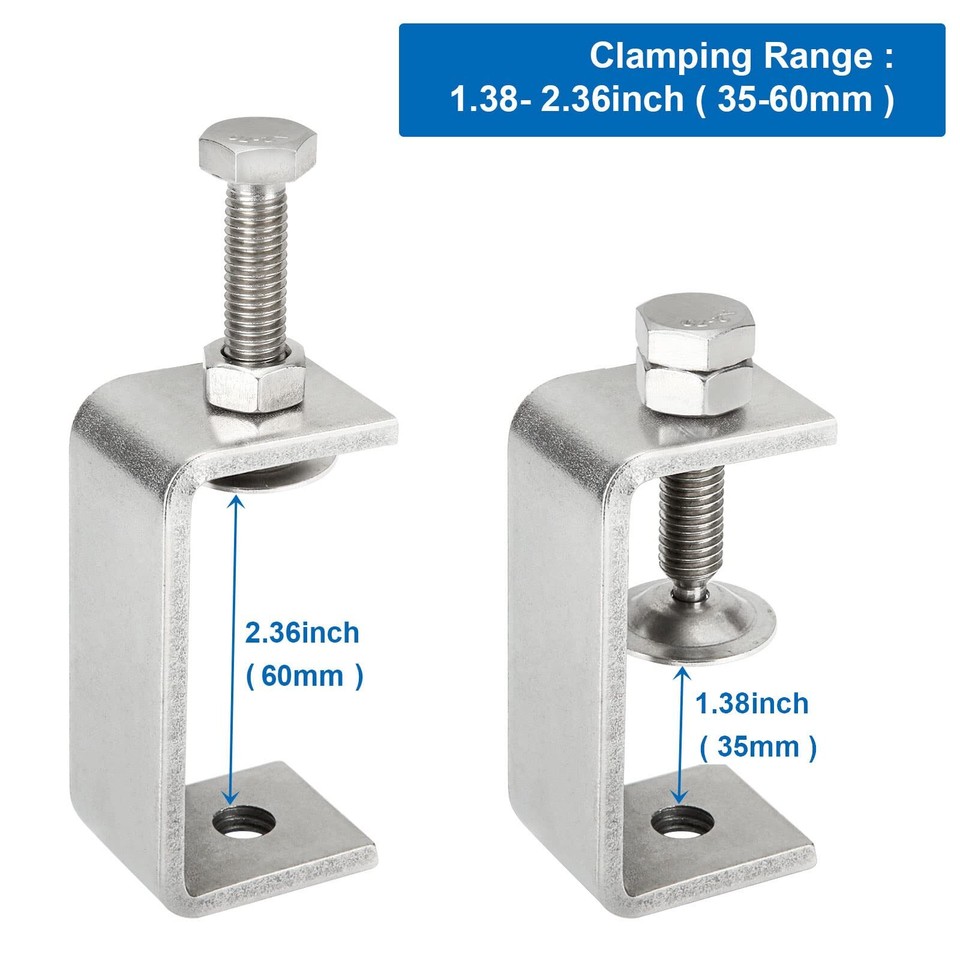 C Clamps Heavy Duty Stainless Steel C-Clamp 2 1/2 Inch Clamps for ...