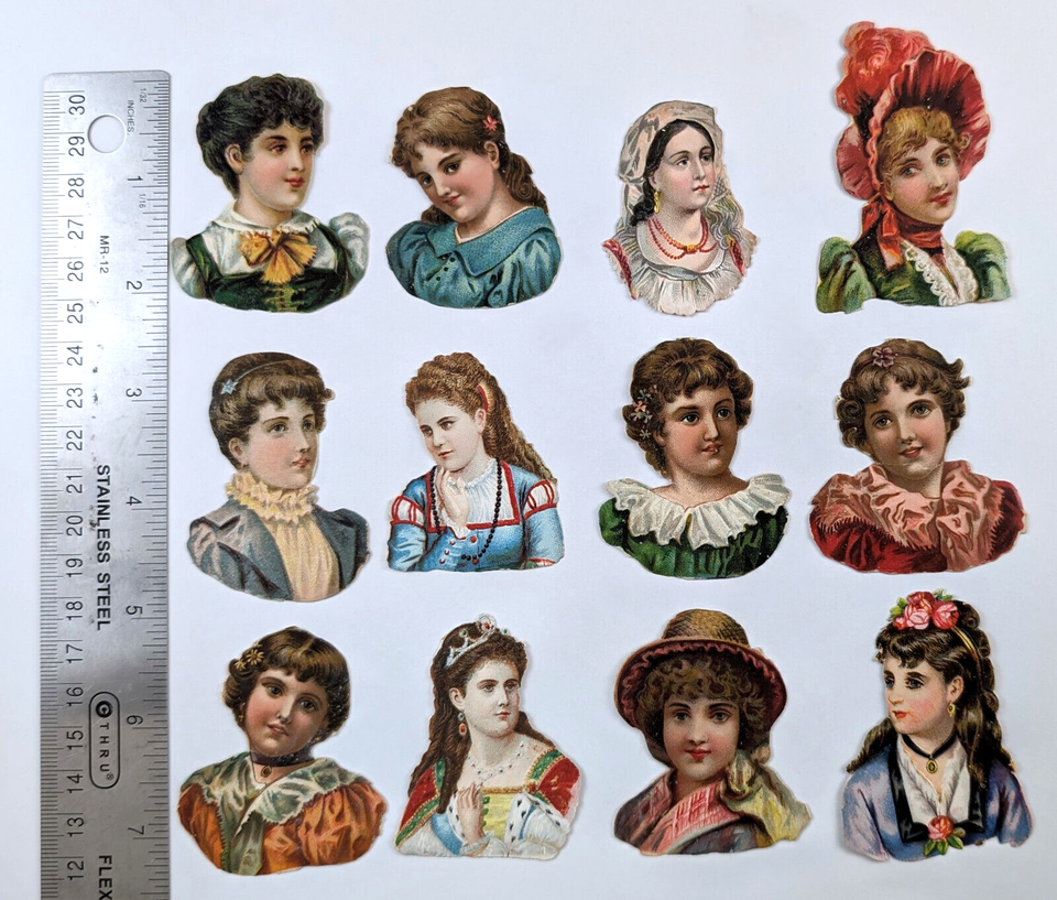 Die Cut Scrap Victorian Women Heads Busts Lot Of 12 | eBay