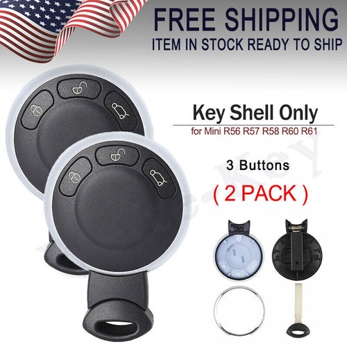 2 Replacement Remote Key Shell Case Fob for Mini R56 R57 R58 R60 R61 ...