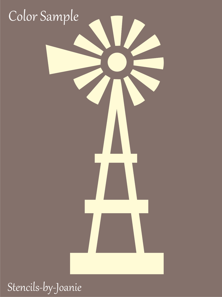 Joanie Farmhouse Windmill Stencil Country Western Ranch Cow DIY Sign ...