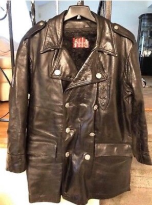 VINTAGE Leather Philadelphia Police Sergeant Coat | eBay
